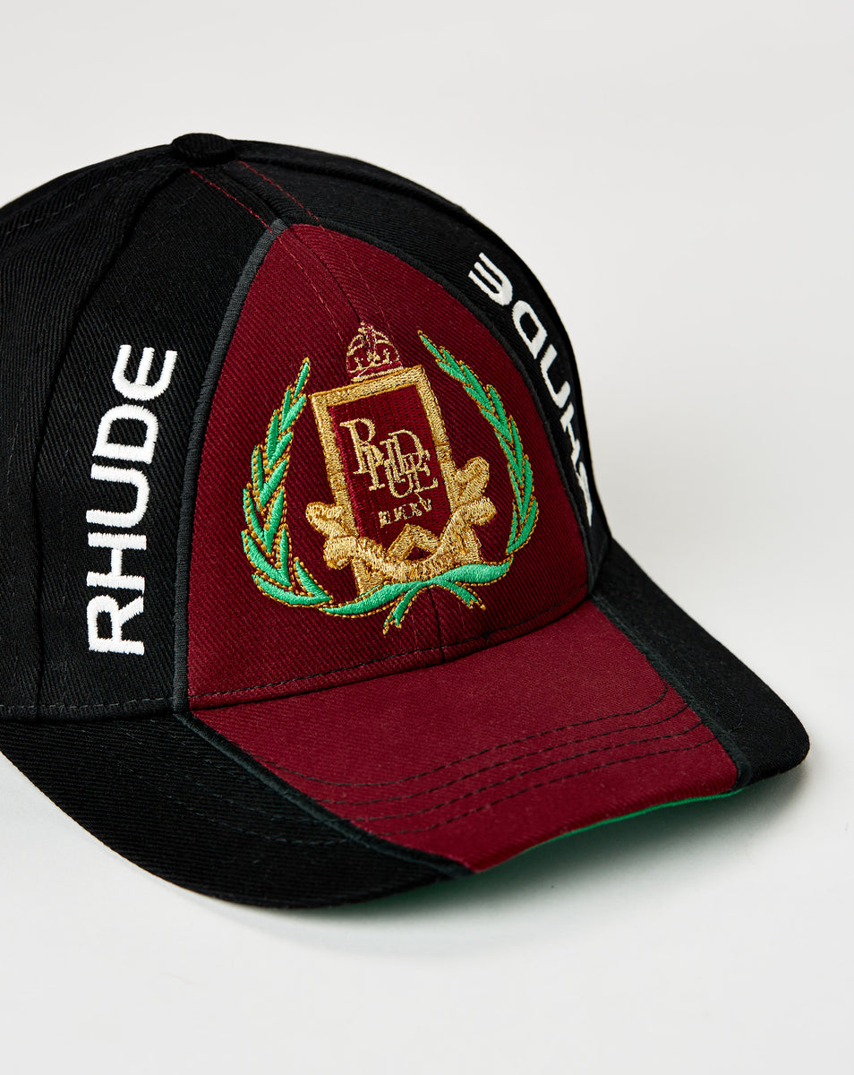 Rhude - Racing Crest 6-Panel Hat - Black | Maroon – Xhibition